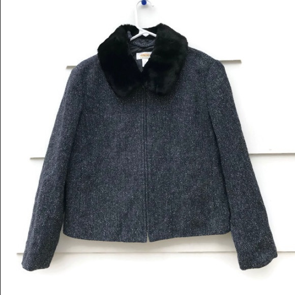 Talbots | Jackets & Coats | Talbots Lined Full Zip Jacket Faux Fur ...